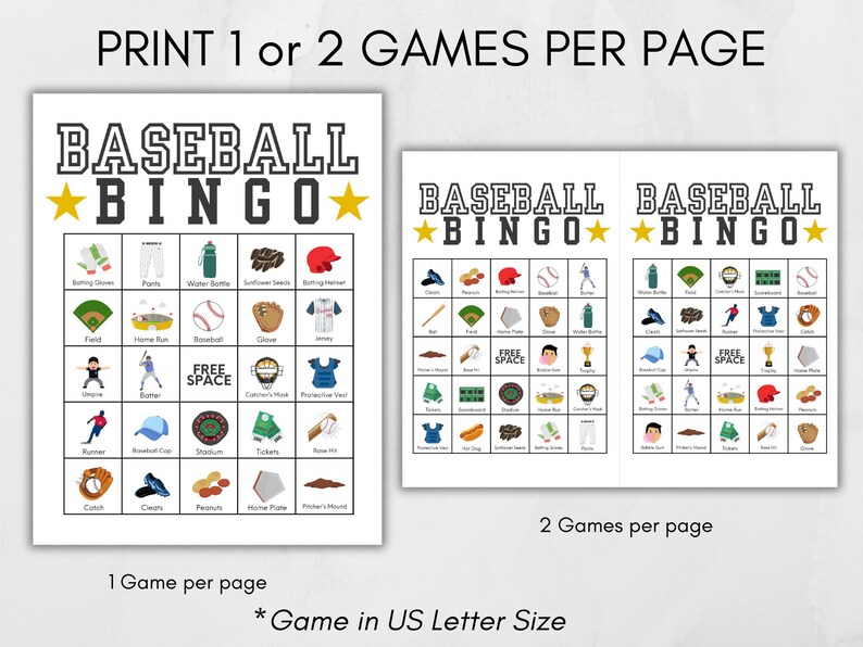 Baseball Bingo, Printable Baseball Bingo Cards, Baseball Activity ...