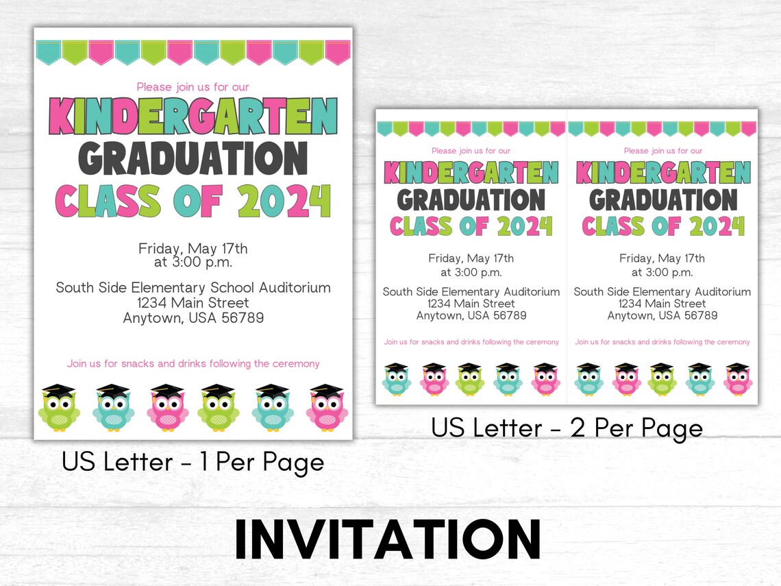 Kindergarten Graduation Templates, Graduation Program, Kindergarten ...