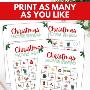 Christmas Movie Bingo for Kids, Christmas Bingo Printable, Kids ...
