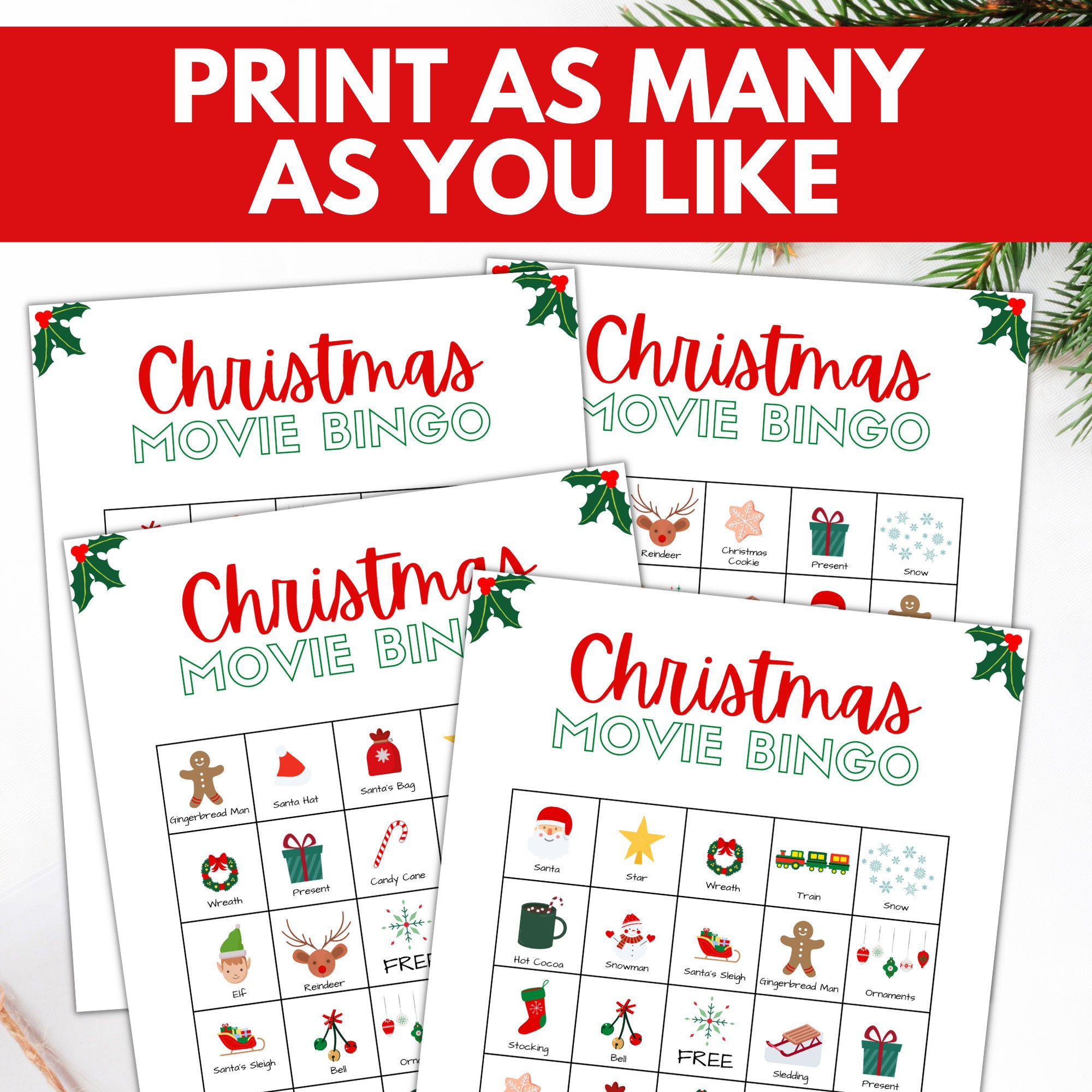 Christmas Movie Bingo for Kids, Christmas Bingo Printable, Kids ...