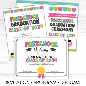 Preschool Graduation Templates, Prek Graduation Invite, Preschool ...