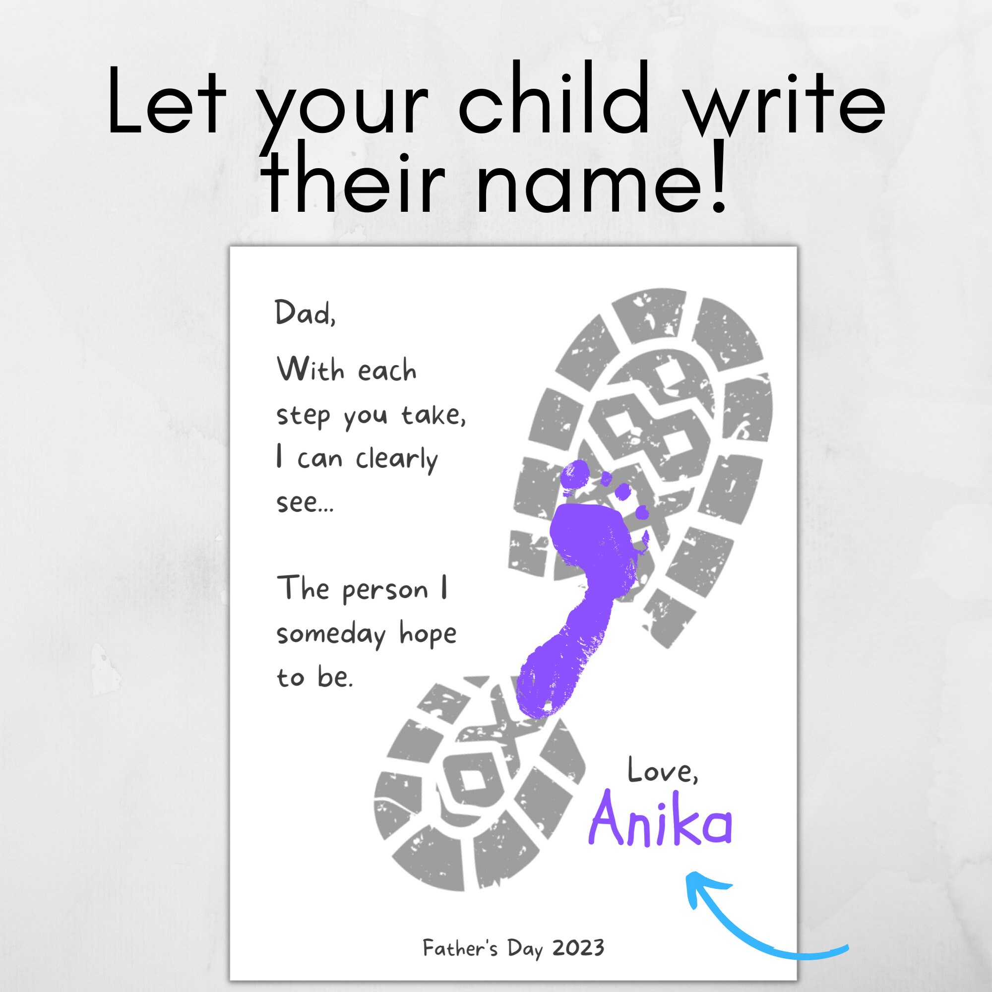 Following in Your Footsteps, Keepsake Craft, Father's Day Footprint ...