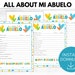 All About Mi Abuelo Printable, Grandpa Father's Day Gift, All About ...
