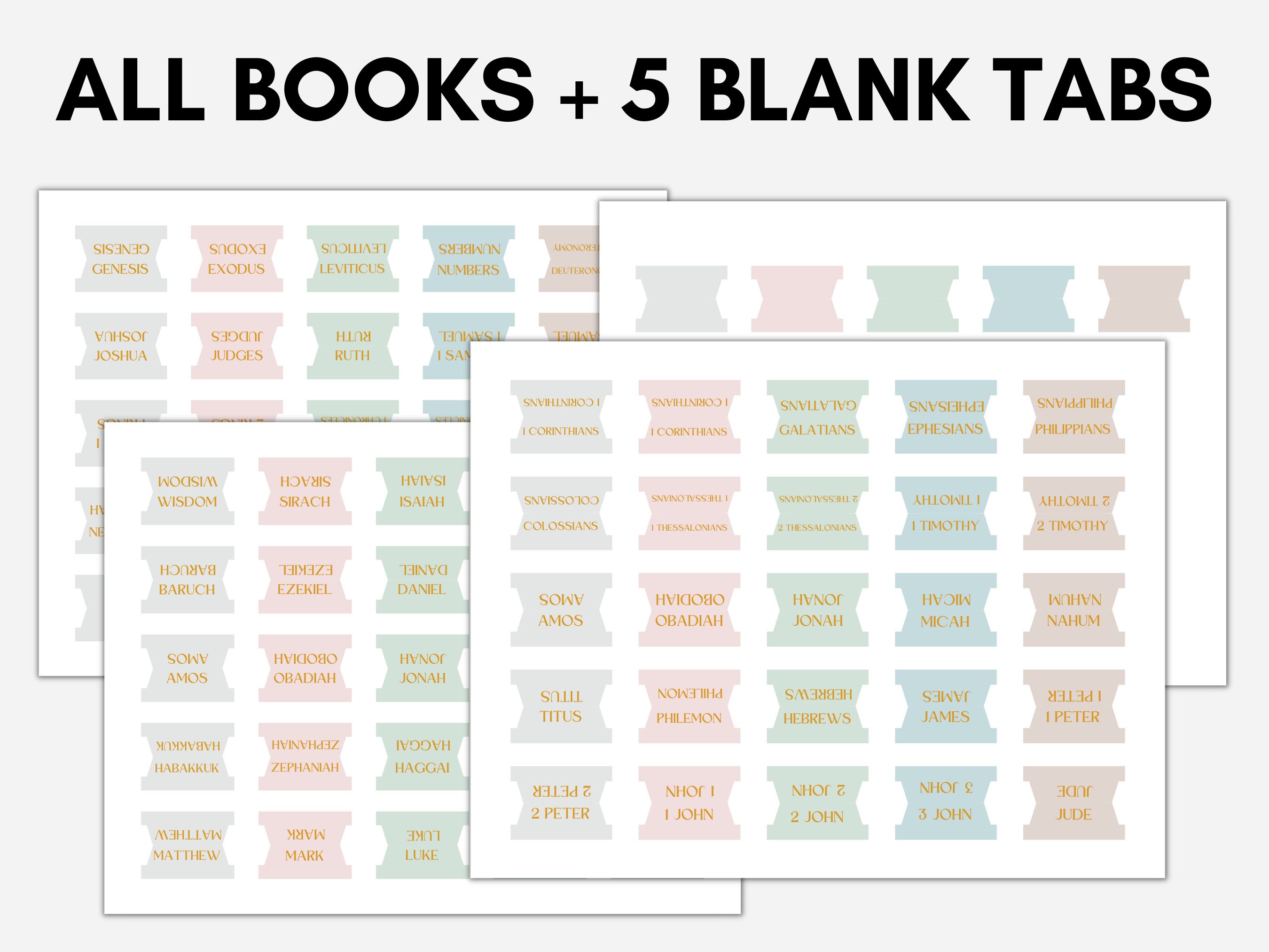 Printable Catholic Bible Tabs, Bible Tabs Printable, DIY Bible Tabs ...