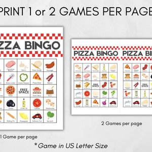 Pizza Bingo, Pizza Party Bingo, Pizza Party Game, Printable Bingo Game ...