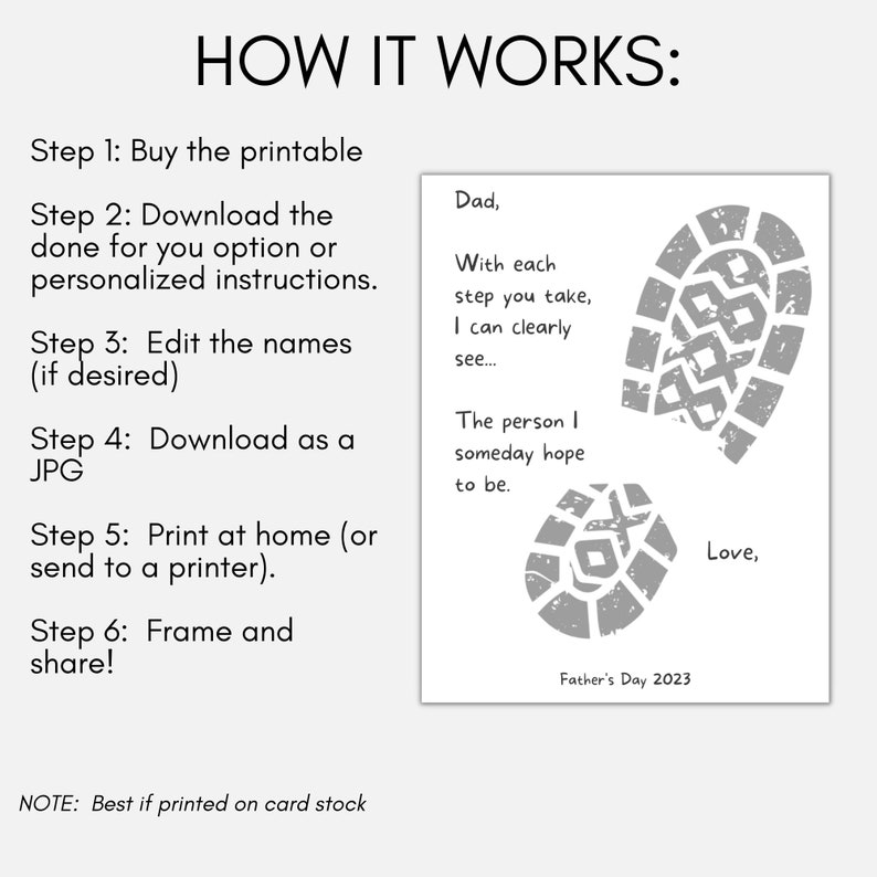 Following in Your Footsteps, Keepsake Craft, Father's Day Footprint ...