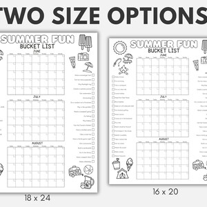 Printable Summer Calendar Poster, Summer Bucket List, Summer of Fun ...