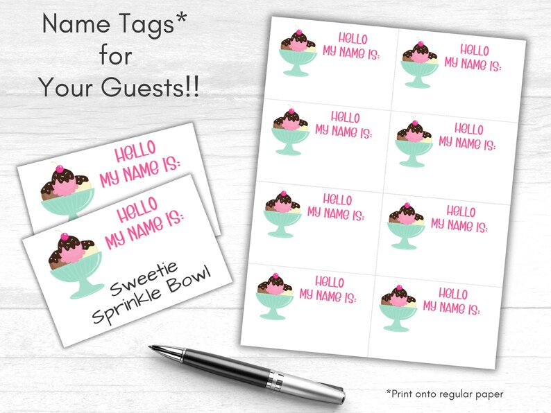 What's Your Ice Cream Name Game, Ice Cream Party Game, Ice Cream ...