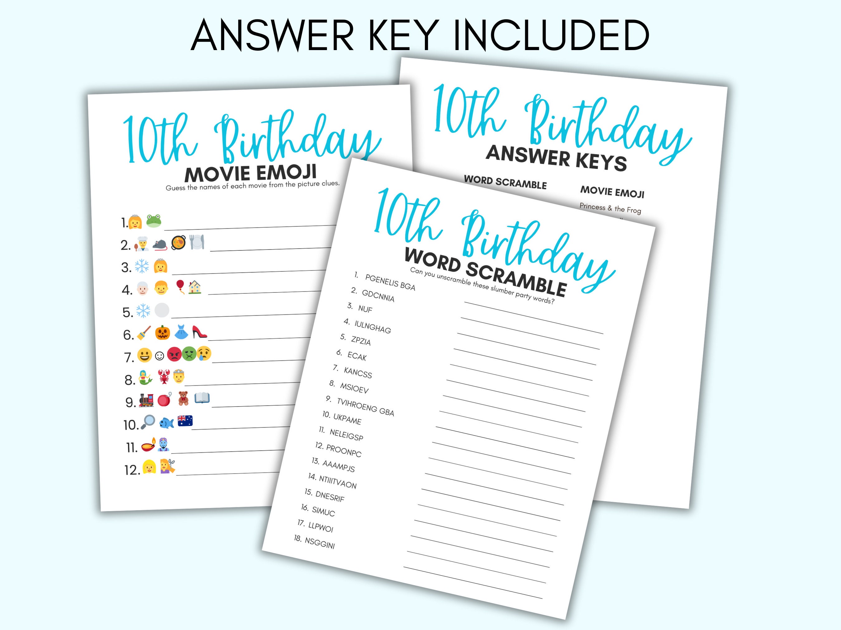 10th Birthday Party Games, 10 Year Old Party Games, Tenth Birthday ...