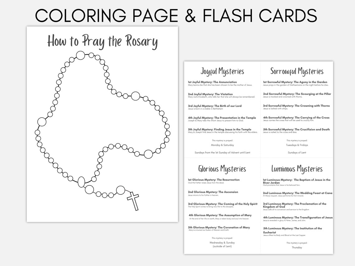 How to Pray the Rosary, Catholic Kids Printable Prayer, Printable PDF ...