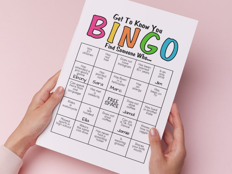 Get to Know You Bingo, Find the Guest Bingo, Icebreaker Bingo ...