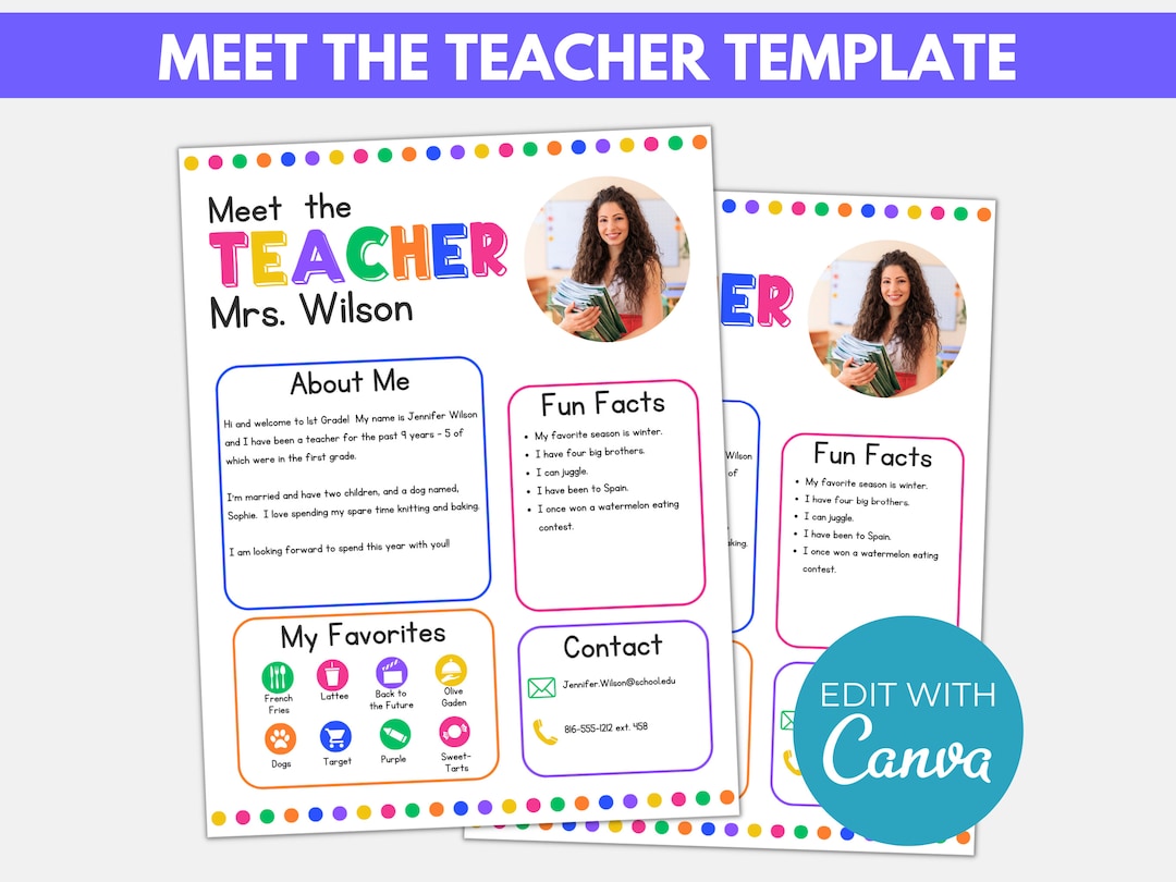 Meet the Teacher Classroom Printable, Rainbow Meet the Teacher ...
