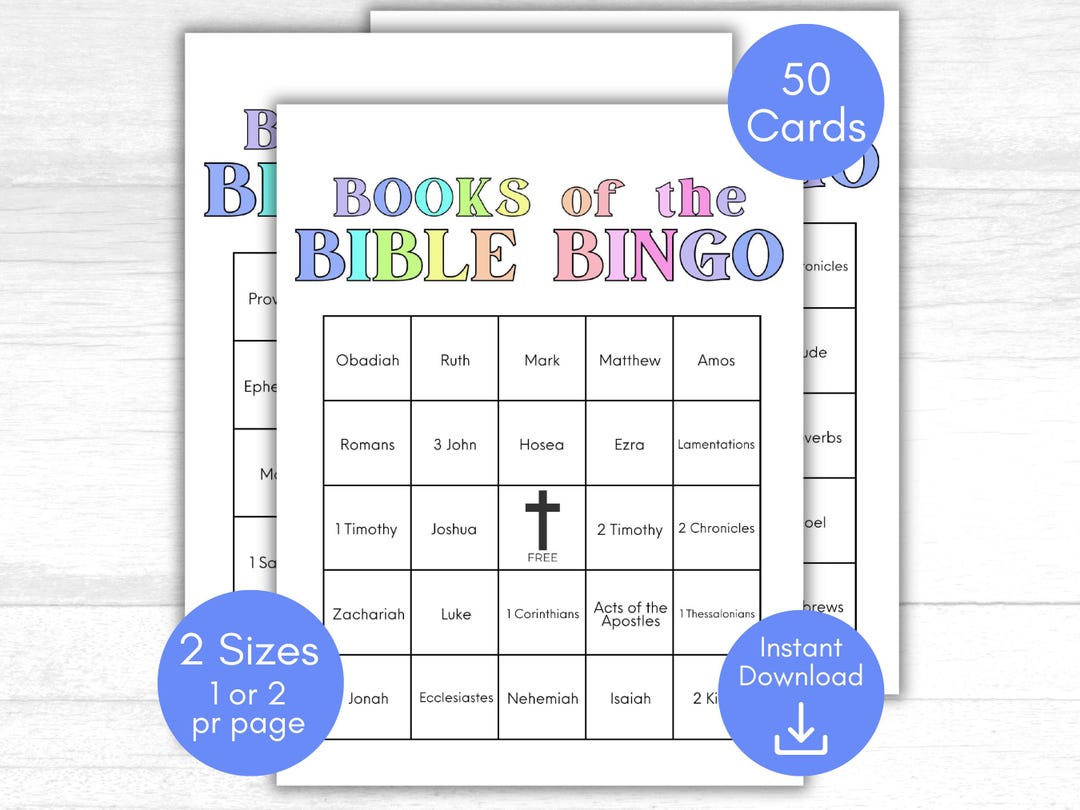 Bible Bingo, Books of the Bible Bingo Game, Christian Bingo, Church ...