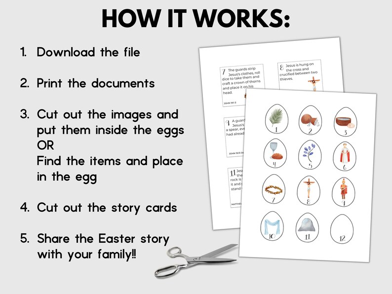 Resurrection Eggs Printable, Printable Easter Story Cards, Bible Verse ...