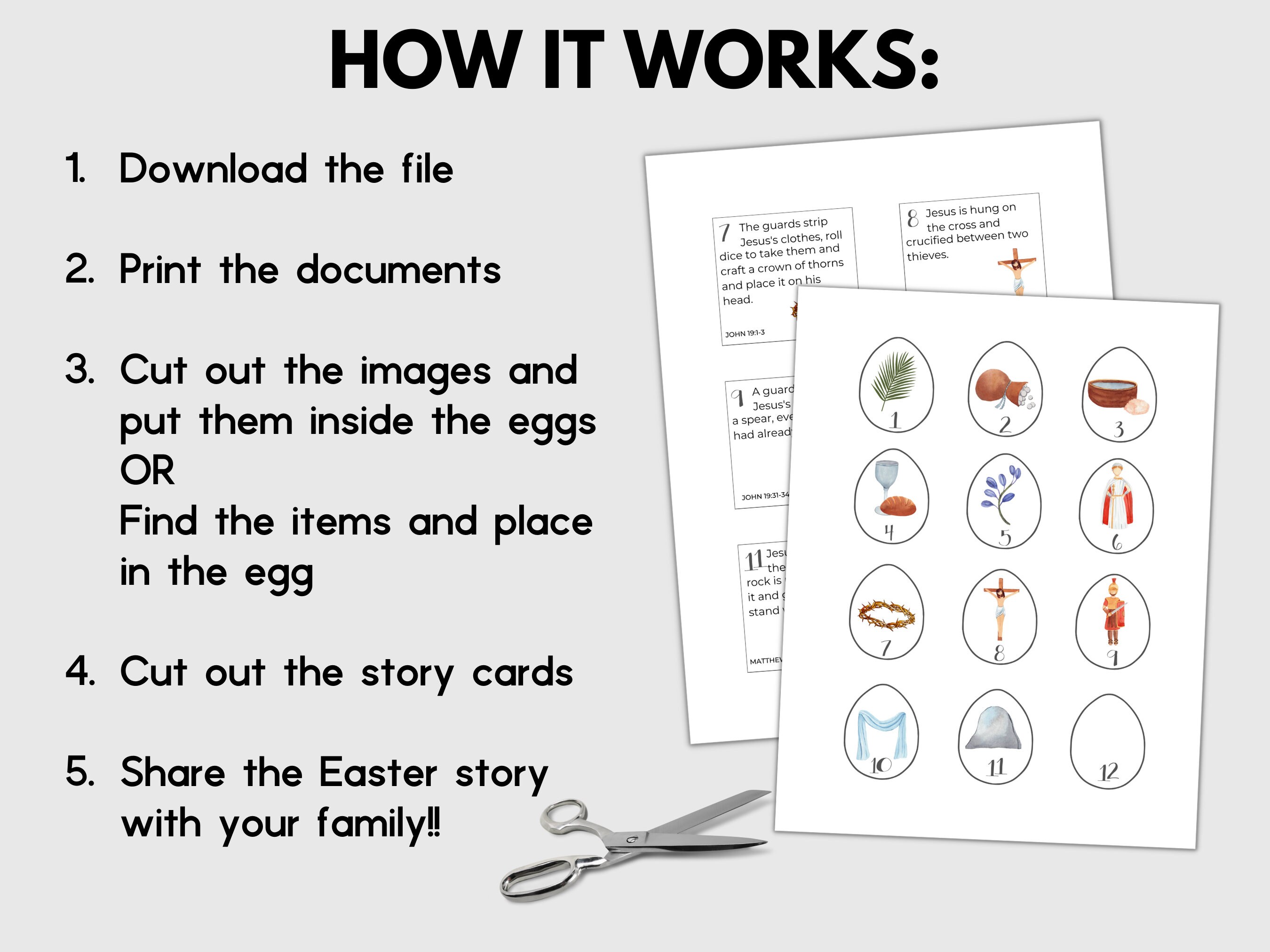 Resurrection Eggs Printable, Printable Easter Story Cards, Bible Verse ...