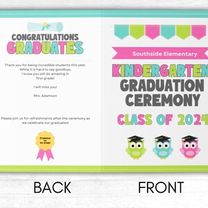 Kindergarten Graduation Program Template, Graduation Program for ...