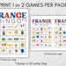 France Bingo, France Bingo Cards Printable Game, Paris France Travel ...