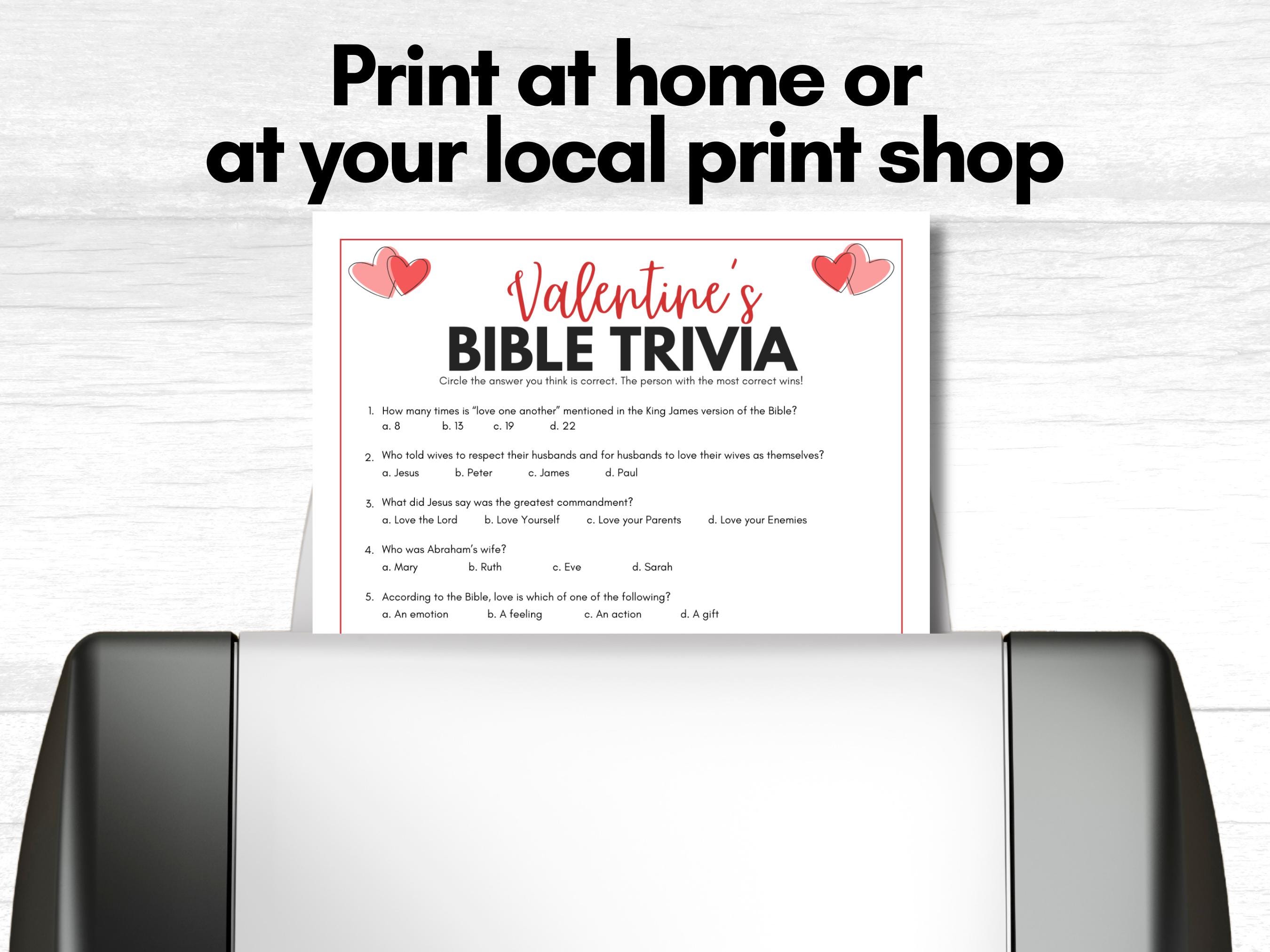 Valentine's Bible Trivia Game, Christian Valentine's Trivia Game ...