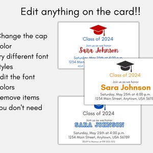 Printable Graduation Insert Card, Graduation Party Insert, Graduation ...
