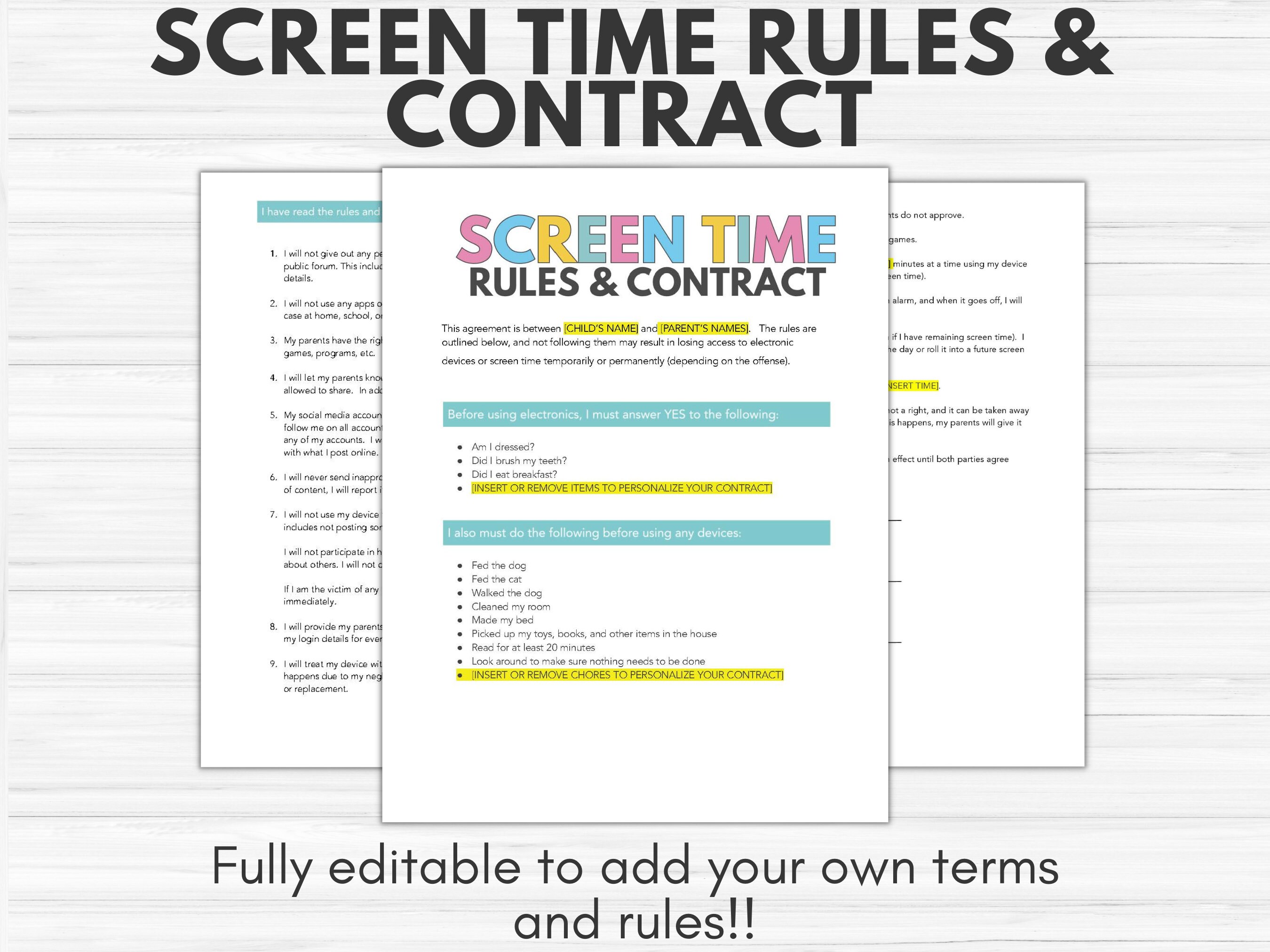 Screen Time Checklist, How to Earn Screen Time, Screenbucks, Kid Chore ...