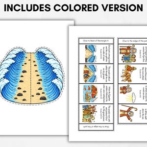 Moses Parting the Red Sea Bible Craft, Printable Bible Story Craft for ...
