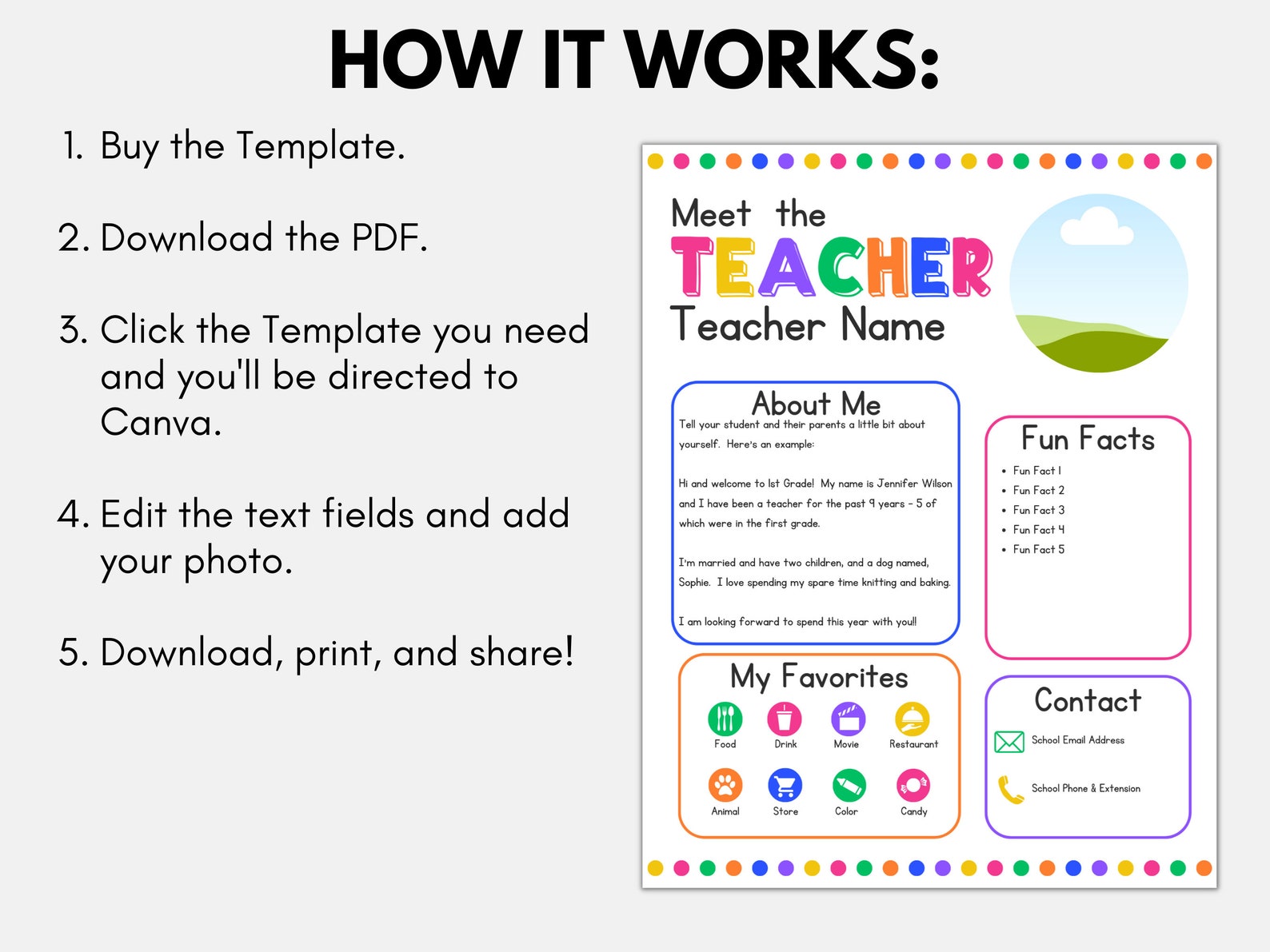 Meet the Teacher Classroom Printable, Rainbow Meet the Teacher ...