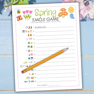 Spring Emoji Game, Emoji Spring Game, Printable Springtime Game, Spring ...