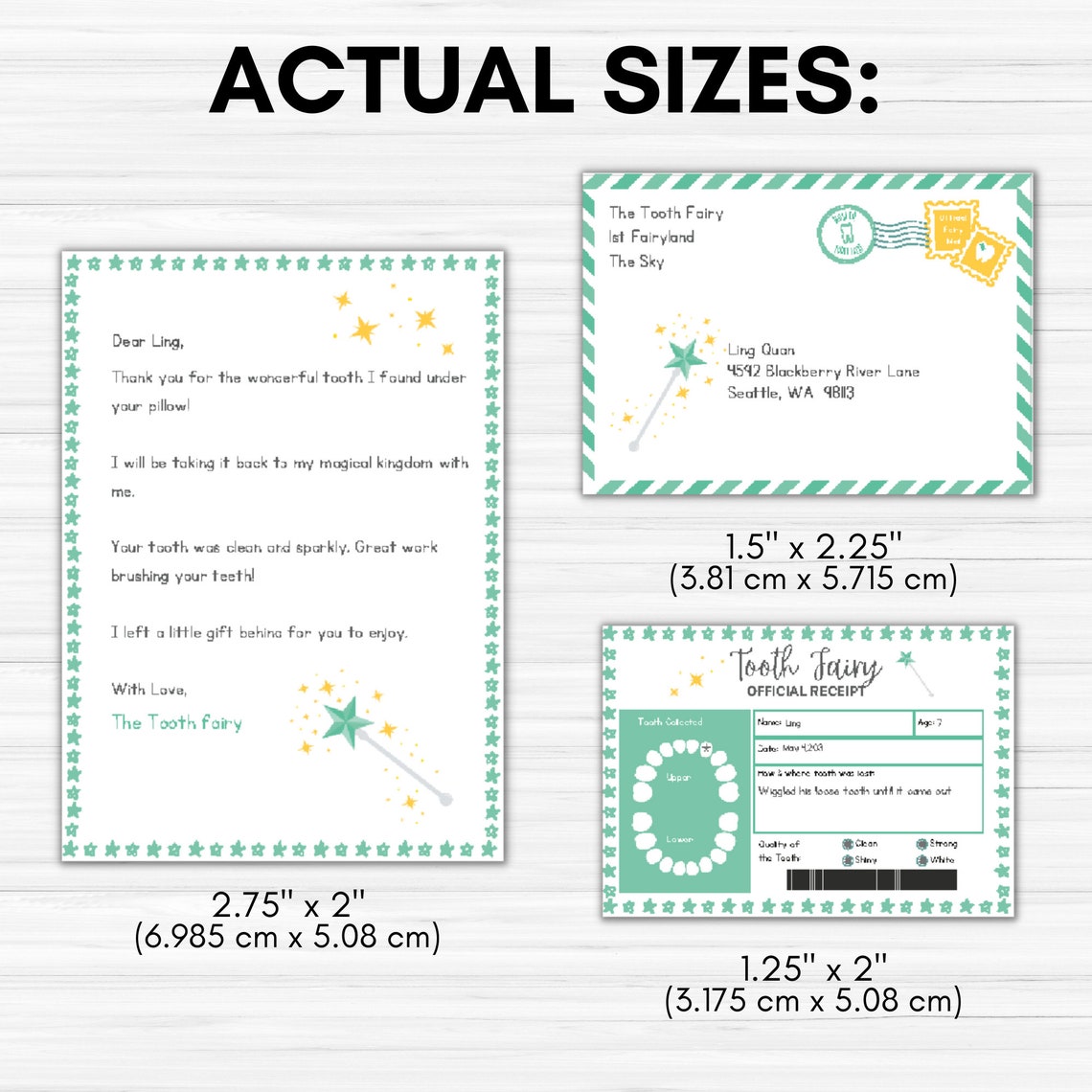 Mini Tooth Fairy Letter, Printable Tooth Fairy Receipt, Printable Tooth ...