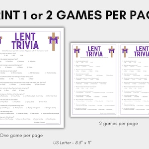 Lent Trivia Game, Kids Lentent Quiz, Lent Trivia for Adults, Lenten ...