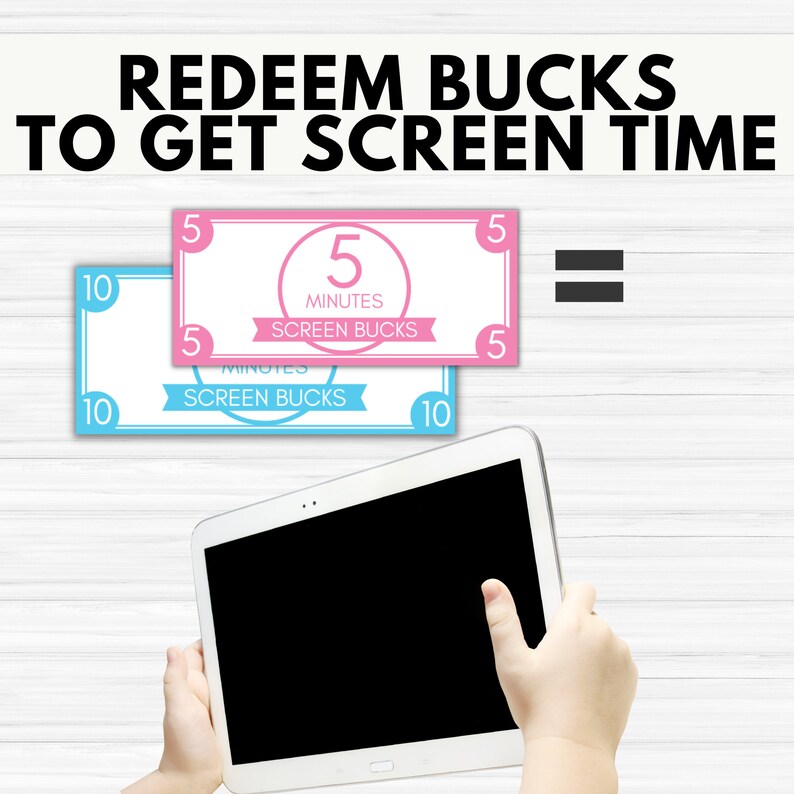 Screen Time Checklist How to Earn Screen Time Screenbucks - Etsy