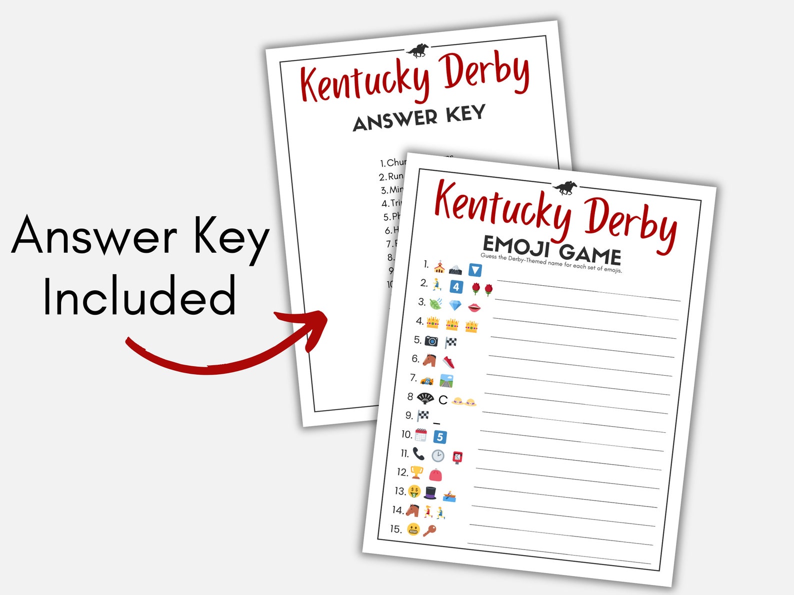 Derby Emoji Game, Horse Race Emoji Pictionary,derby Office Games, Horse ...