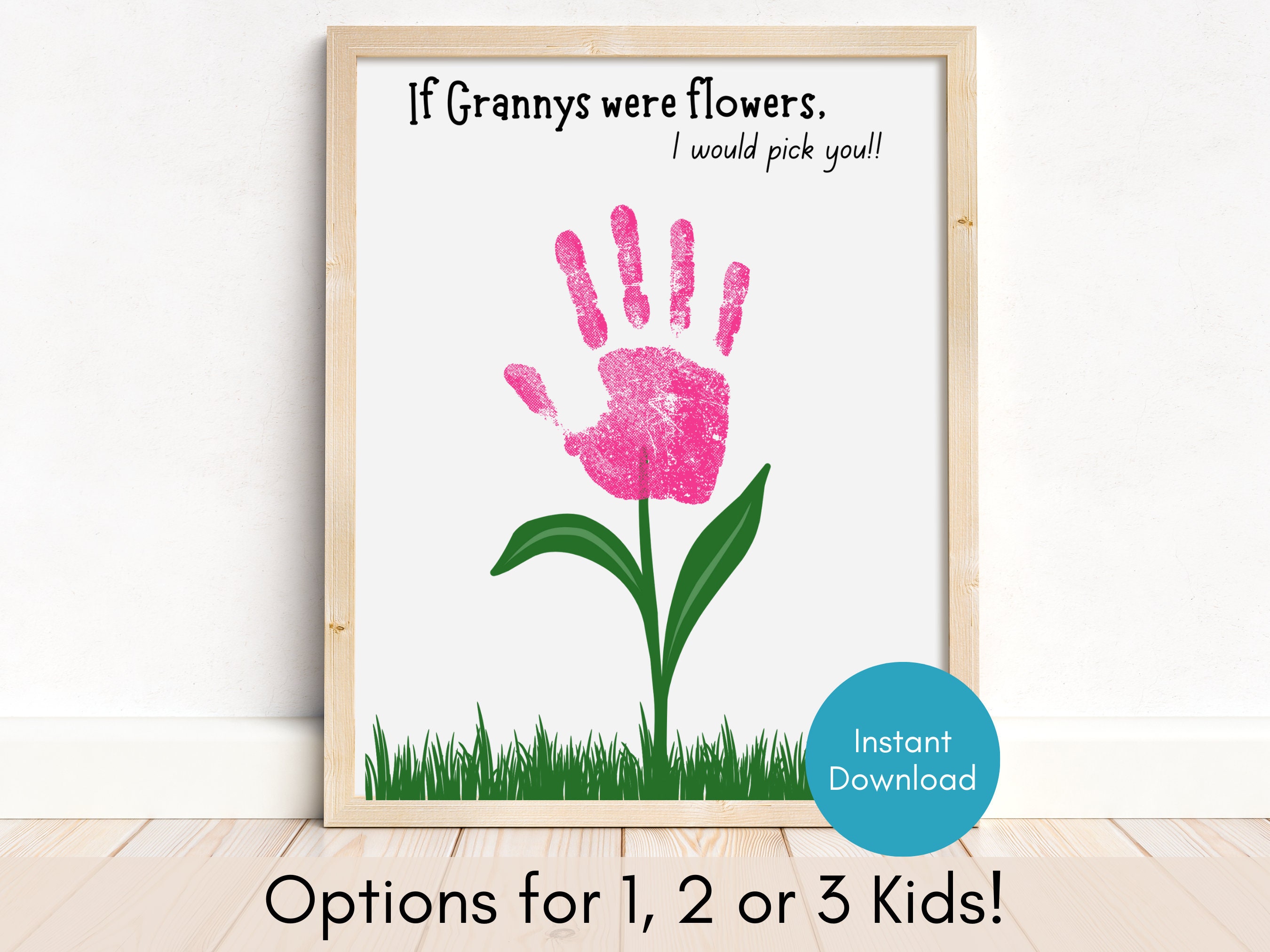 Grandma Handprint Craft, Grandma Flower Handprint Art, Handprint ...