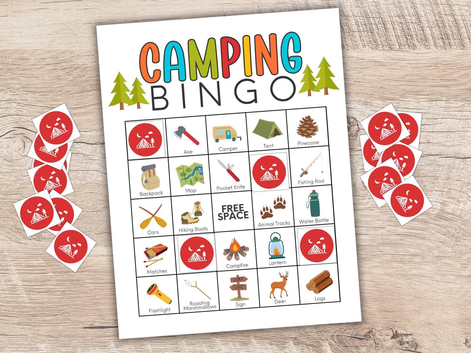 Camping Bingo, Camping Party Game, Camping Activity, Campground ...