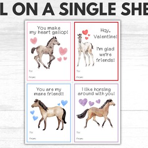 Horse Valentine Cards, Horse Valentines for Kids, Pony Valentines ...