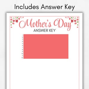 Mother's Day Trivia Game, Mother's Day Game for Brunch, Printable ...