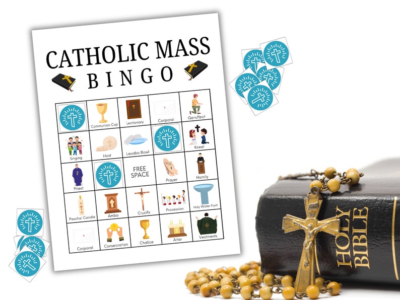 Catholic Mass Bingo, Religious Education, First Communion Game, Faith ...