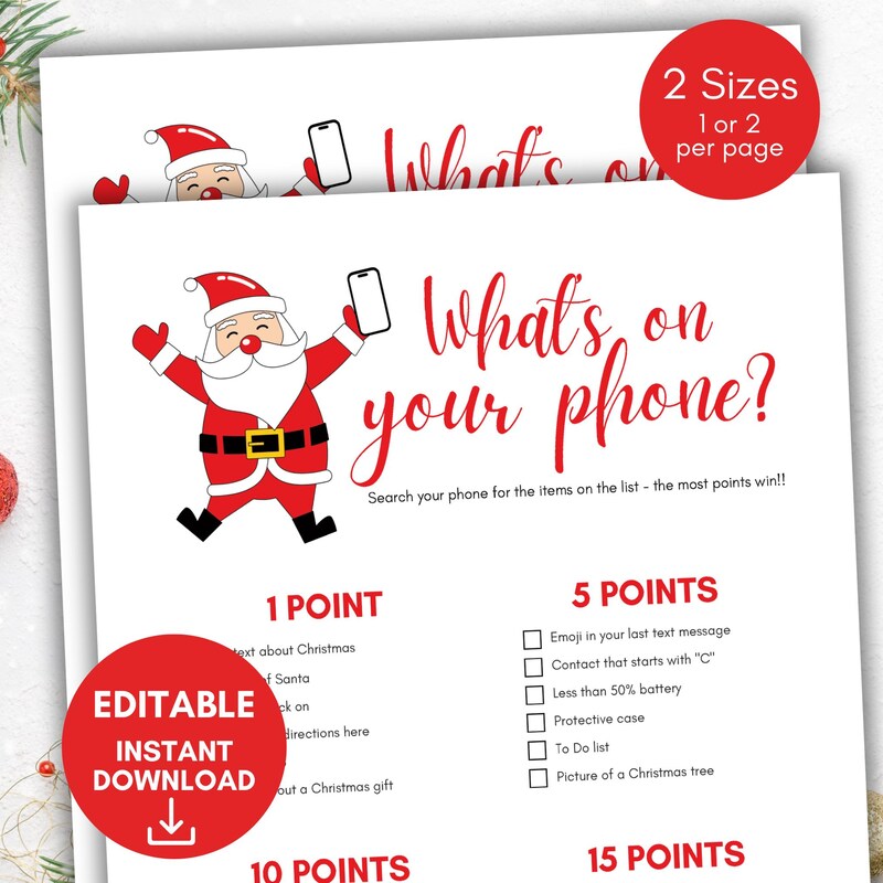 Christmas Phone Game - Etsy