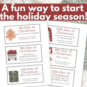 12 Days of Christmas Printable for Kids, Kids Christmas Countdown ...