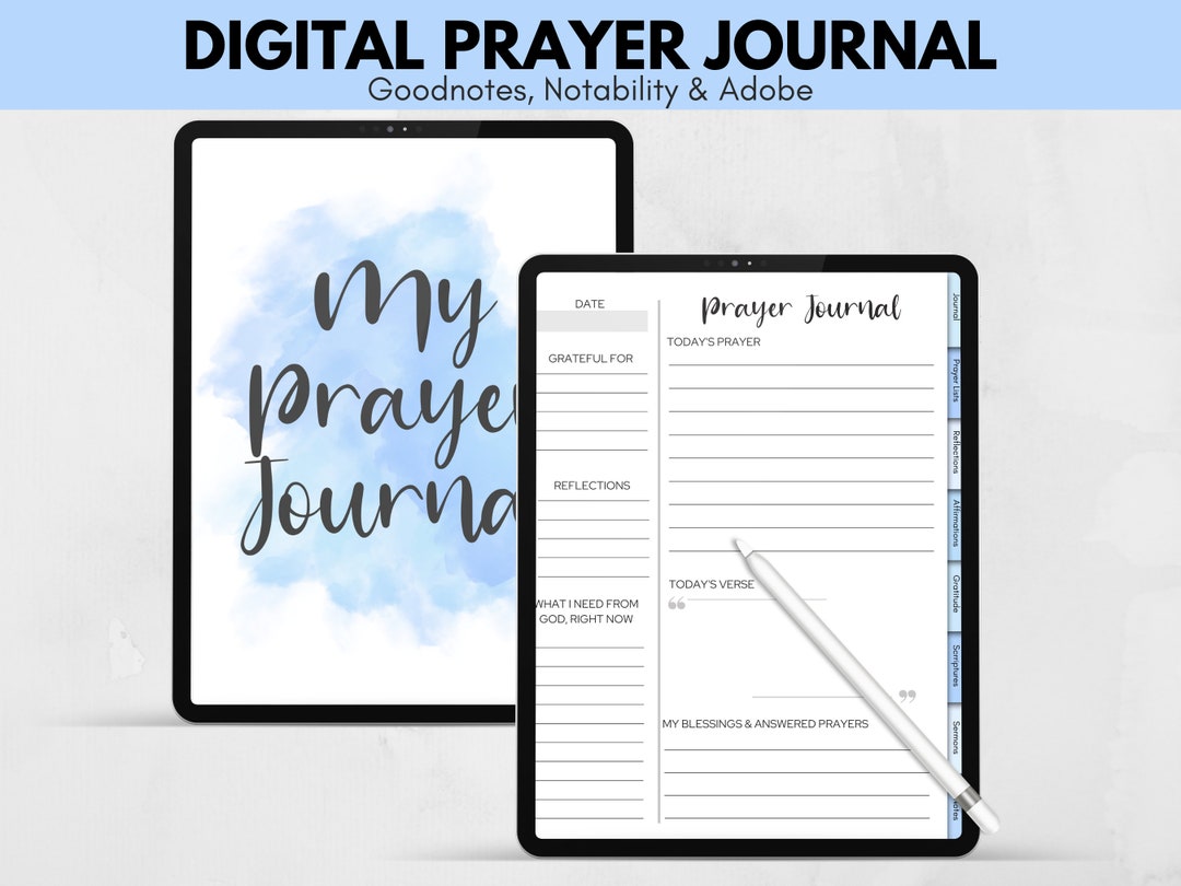 Digital Prayer Journal, Digital Planner, Pray Journal Templates, Faith ...
