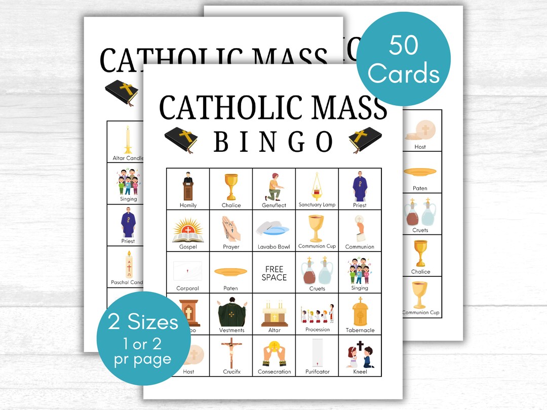 Catholic Mass Bingo, Religious Education, First Communion Game, Faith ...
