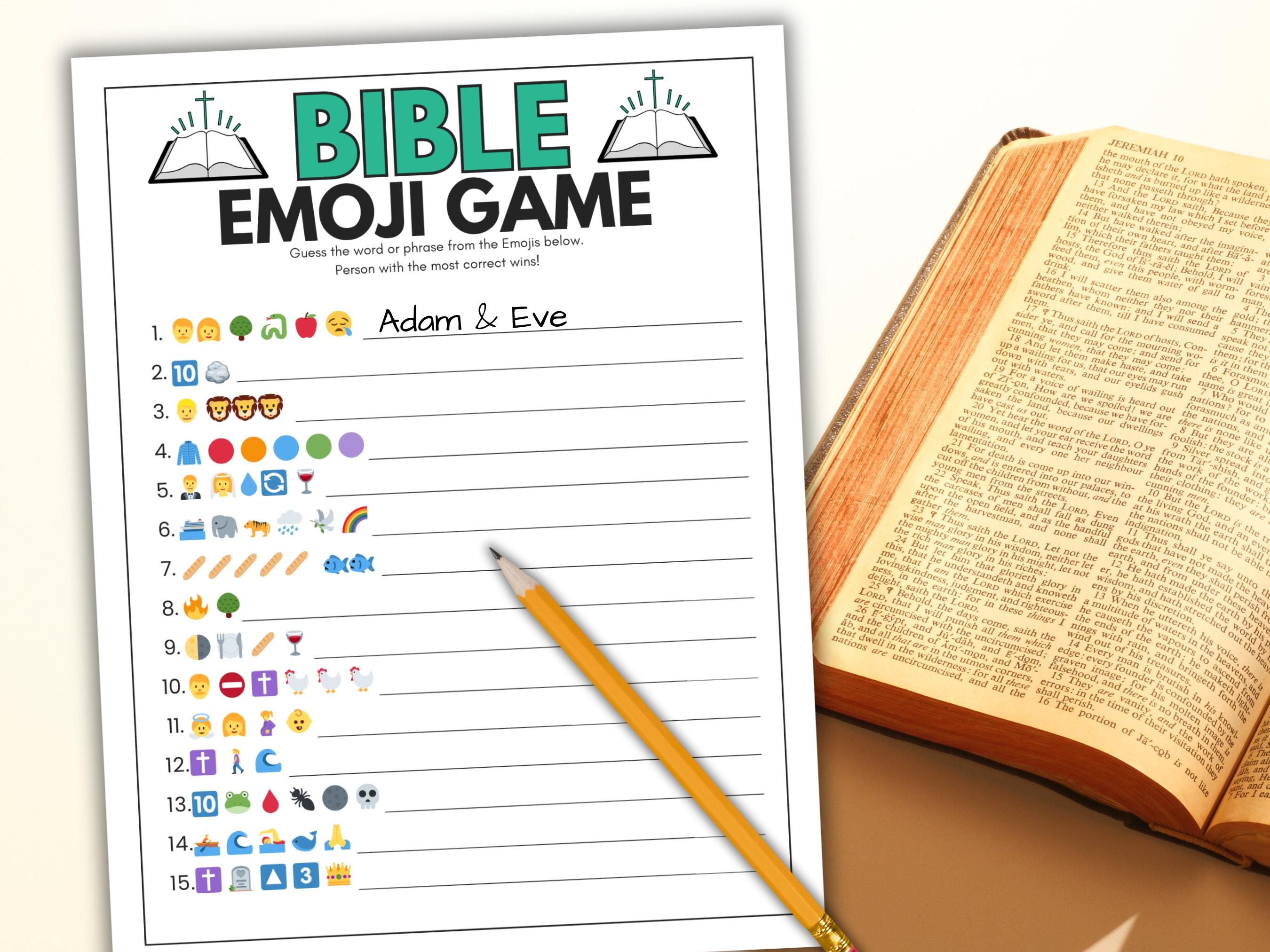 Bible Emoji Game, Bible Games for Kids, Teen Youth Group Games, Youth ...