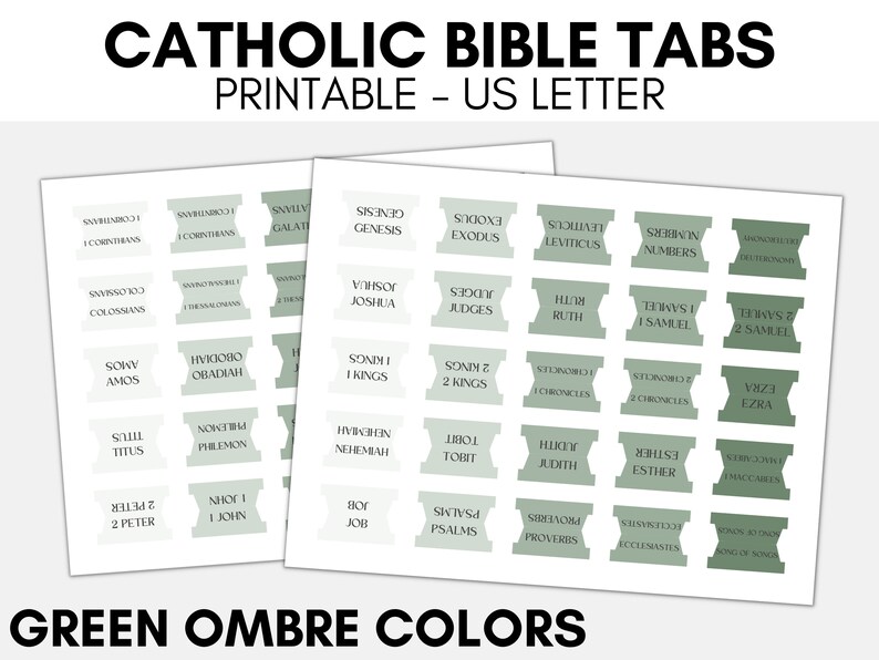 Printable Catholic Bible Tabs, Bible Tabs Printable, DIY Bible Tabs ...