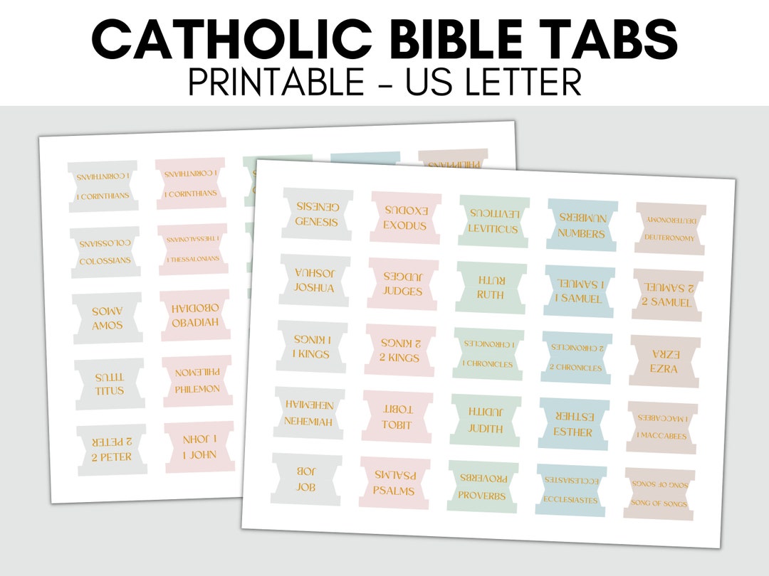 Printable Catholic Bible Tabs, Bible Tabs Printable, DIY Bible Tabs ...