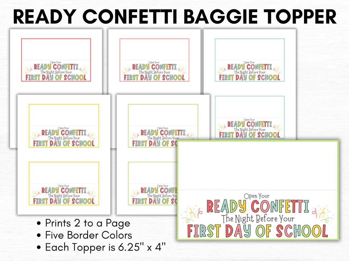 Ready Confetti Poem, Ready Confetti for Teachers, Back to School, First ...