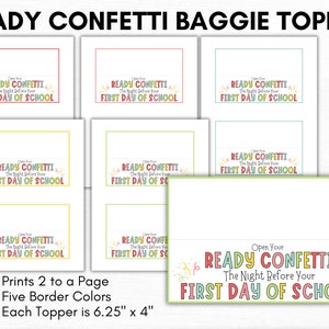 Ready Confetti Poem, Ready Confetti for Teachers, Back to School, First ...