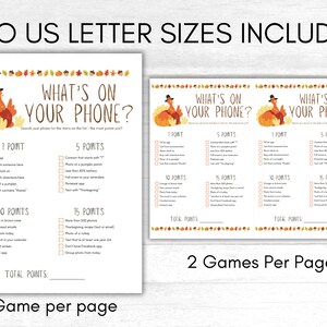 Editable Thanksgiving What's on Your Phone Game, Printable Thanksgiving ...