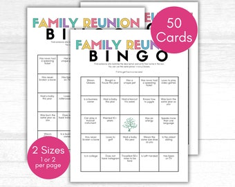 Family Reunion Mingle Bingo Find the Guest Ice Breaker Game - Etsy