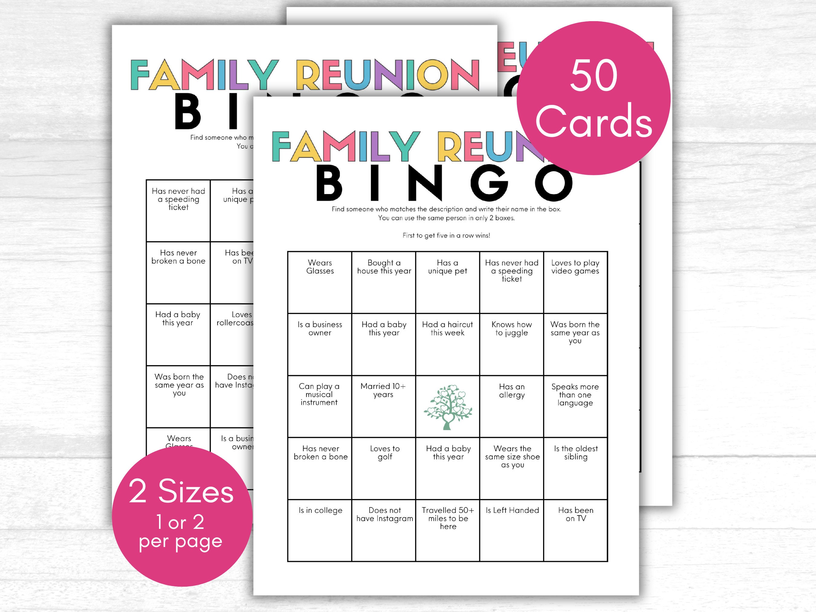 Family Reunion Bingo Game, Printable Family Reunion Games, Find the ...