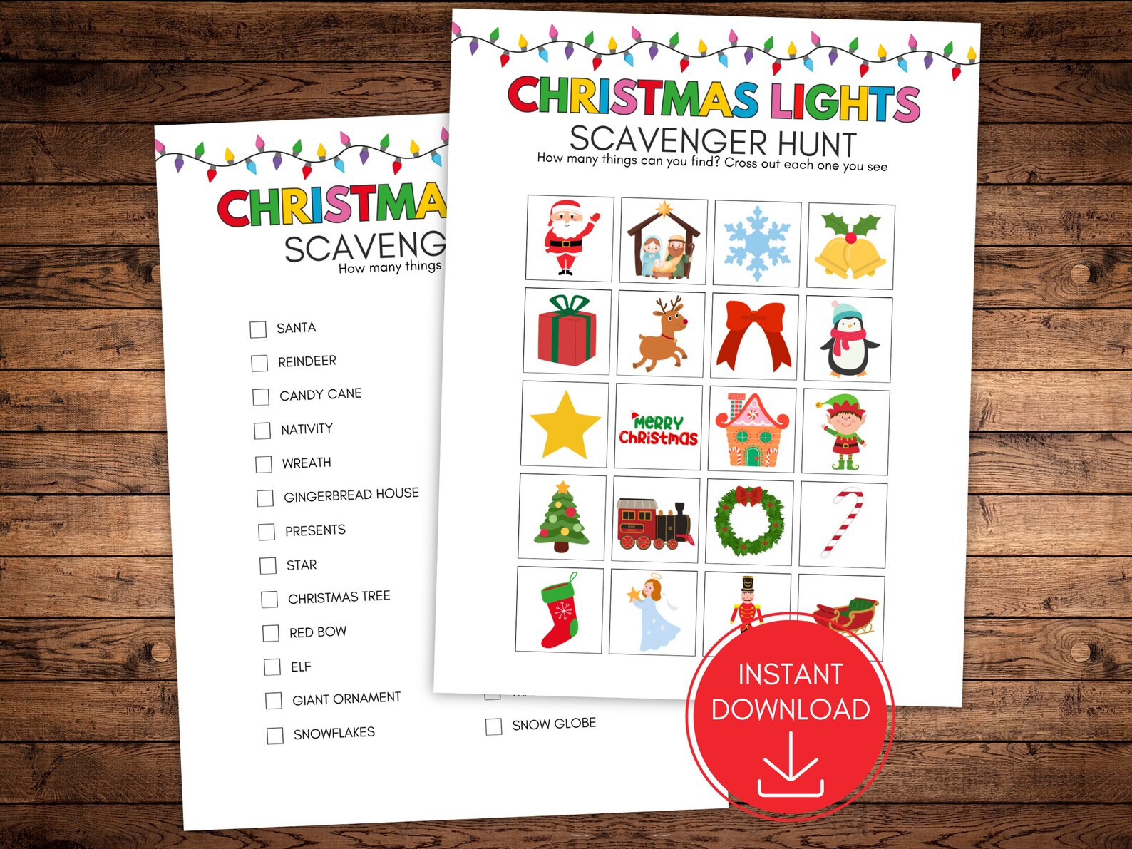 Christmas Lights Scavenger Hunt, Holiday Scavenger Hunt, Christmas ...