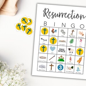Resurrection Bingo Game, Bible Bingo, Easter Bingo, Holy Week Bingo ...